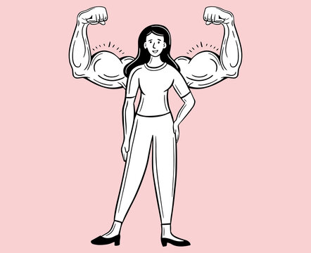 Woman Muscle Arm Vector