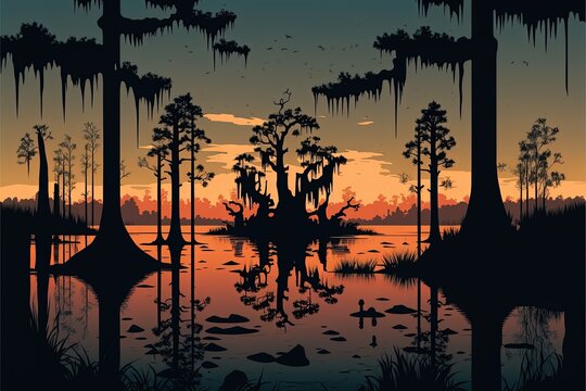 Louisiana Bayou Sunset