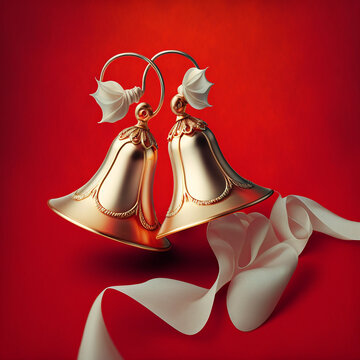 Wedding Bells Background Red