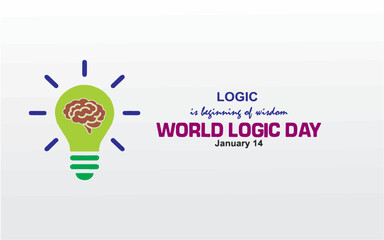 Blue Lightbulb Puzzle with World Logic Day Message from Pikwizard