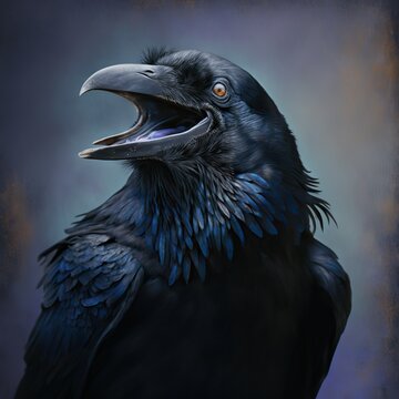 Evil Raven Bird With Red Eyes