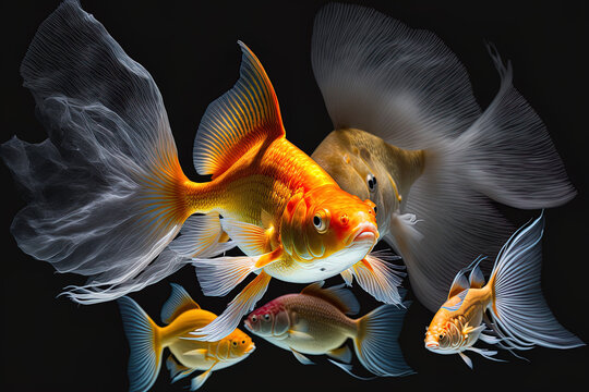 Golden Fishes Wallpaper For Desktop