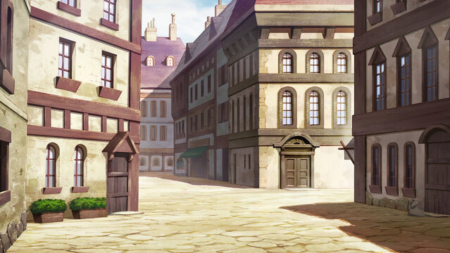 Anime Medieval Town Background