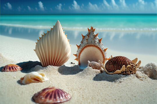Shells On The Beach Wallpaper