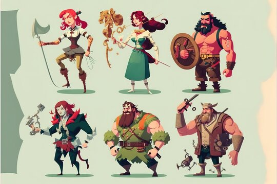 Personagens De Fantasia De Jogo Computador 2d Jogos De Conto De Fadas Mascote Sprite Desenhos