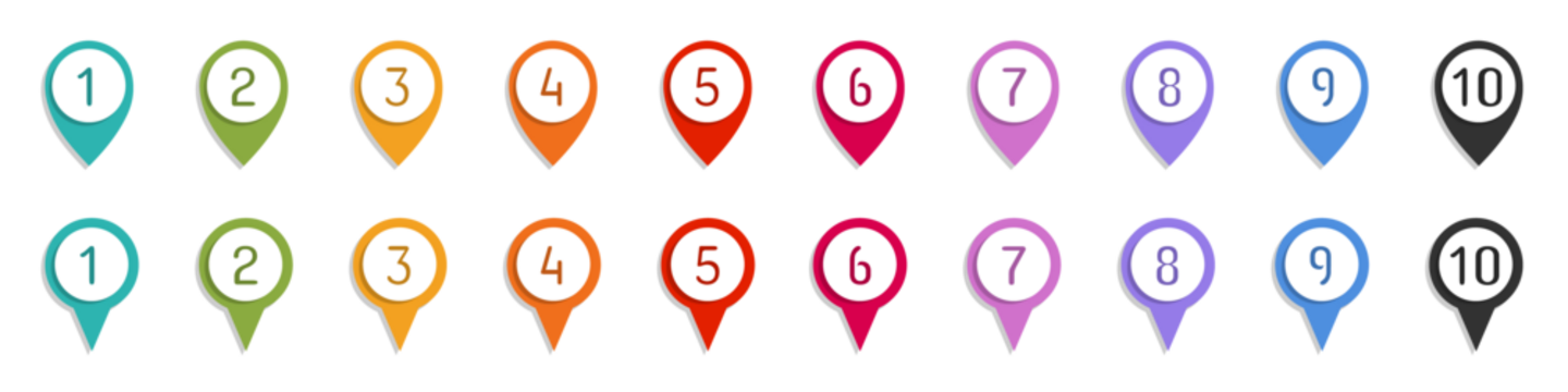 Numbered Map Markers