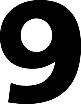 Nine Clipart Black And White