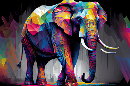 Geometric Elephant Background