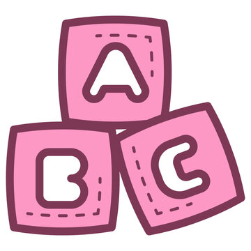 Pink Abc Blocks Clipart