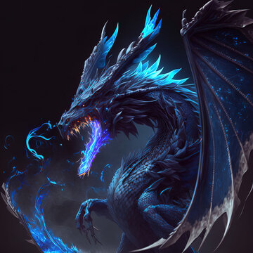 Black And Blue Dragons