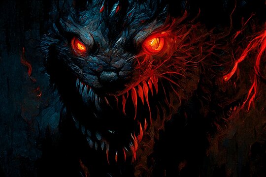 Red Glowing Eyes In Dark