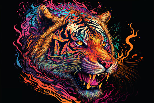 Colorful Tiger Wallpaper