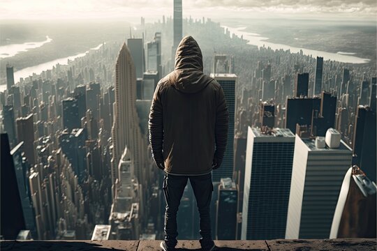 Person Looking Down From A Building