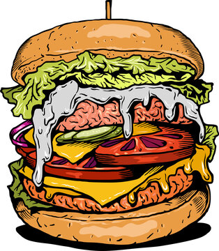 Gross Cartoon Hamburger