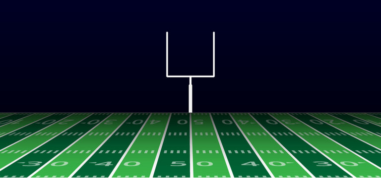 Football Field At Night Vertical