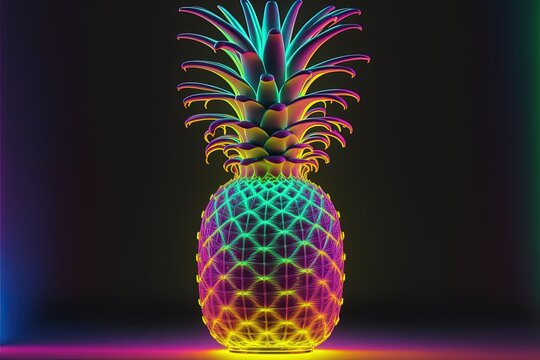 Colorful Pineapple Background
