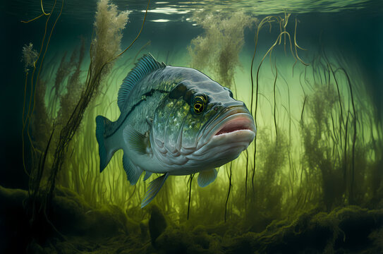 Largemouth Bass Underwater Feeding