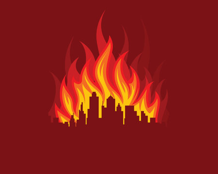 City On Fire Clipart