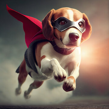 Animated Flying Superhero Dog