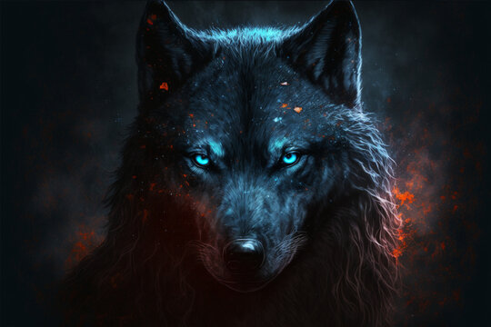 Black Wolf With Blue Eyes Wallpapers