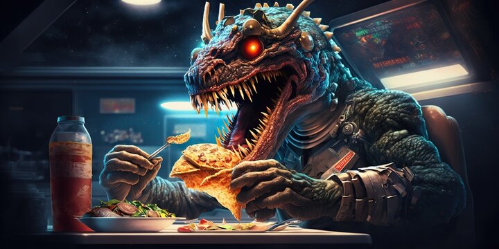 Scary Monster Eating