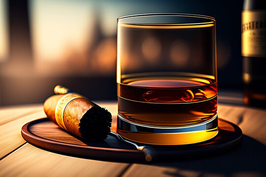 Whiskey And Cigar Wallpaper