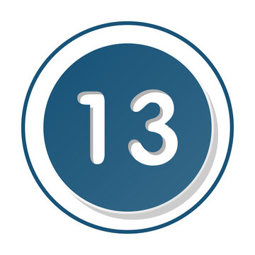Number 13 Blue