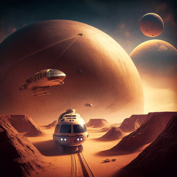 Bight Beige Planet Mars