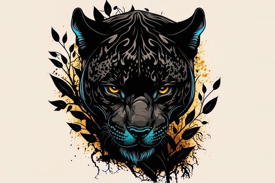 Black Panther Face Tattoo