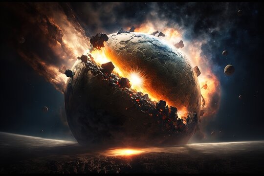 Colliding Planets Wallpaper