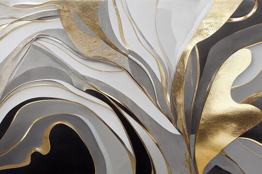 Grey And Gold Splatter Paint