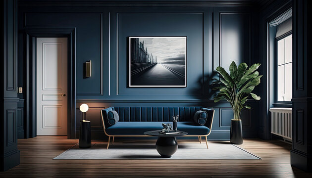 Navy Wall Interior Design Images – Browse 17,397 Stock Photos, Vectors ...