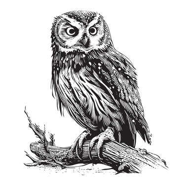 Owl Cartoon Images Black And White Owls Cartoon Black White Vector