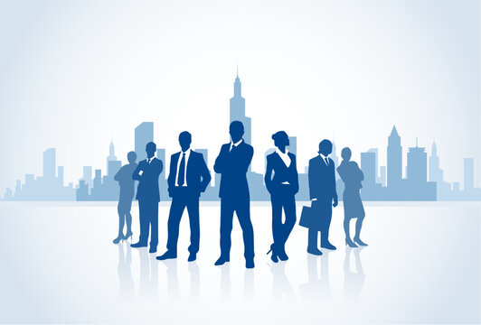 Business People Blue Silhouette
