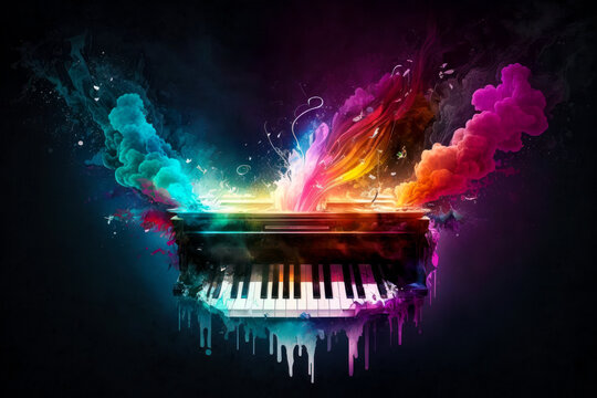 Colorful Piano Wallpaper