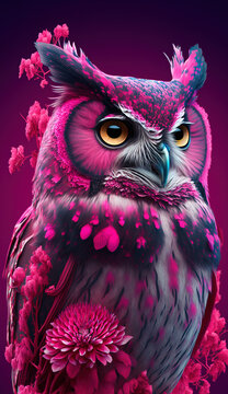 Cute Purple Owl Wallpaper