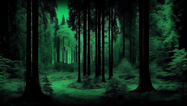 Dark Green Forest Background