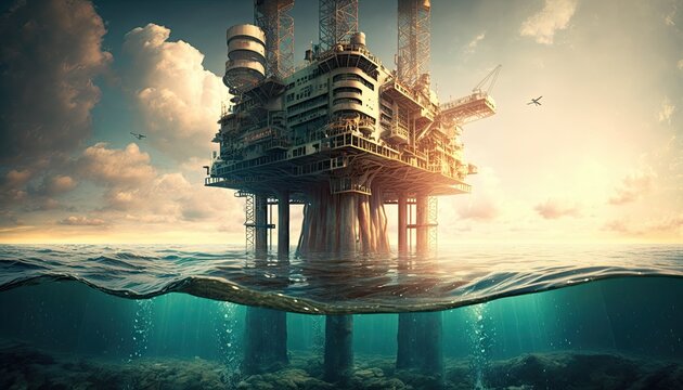 Offshore Oil Drilling Underwater