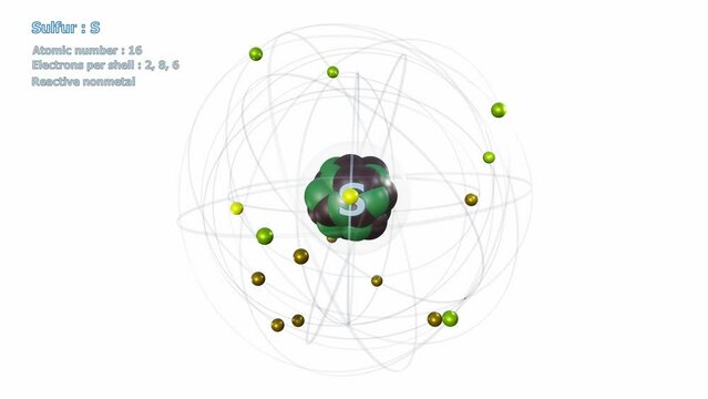 3d Sulfur Atom Model