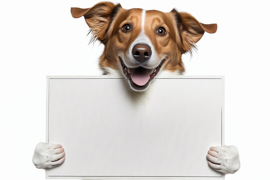Dog Holding Sign