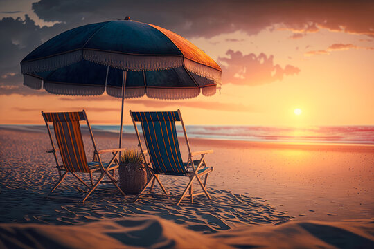 Beach Chair Sunset Images – Browse 100,411 Stock Photos, Vectors, and ...