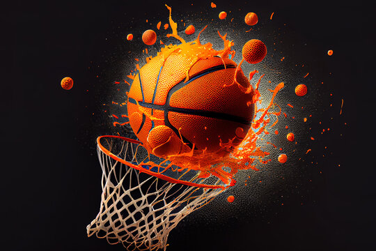 Basketball Net On Fire