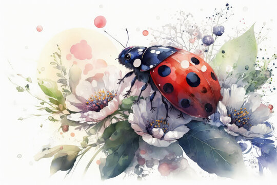 Watercolor Ladybug