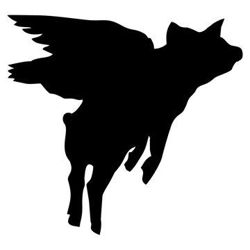 Flying Pig Silhouette Images – Browse 1,777 Stock Photos, Vectors, and ...