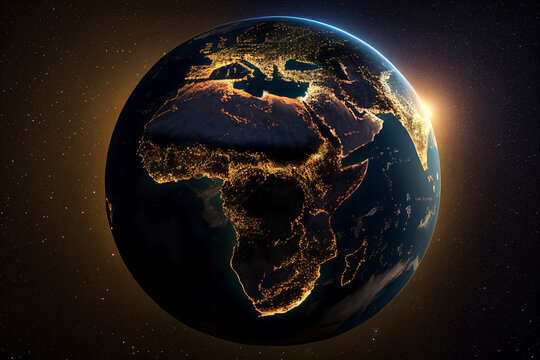 Earth Day And Night Lights