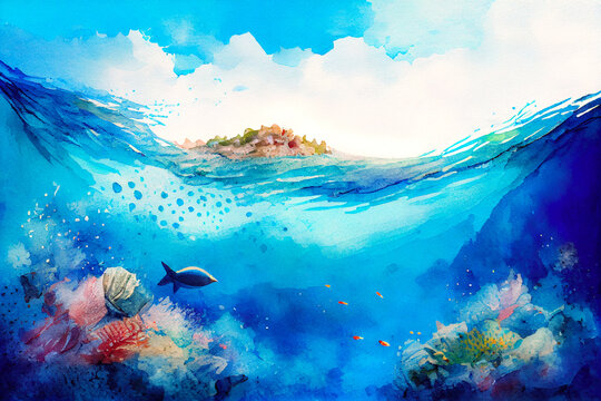 Underwater Painting Watercolor