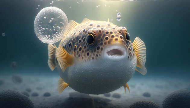 Cute Puffer Fish Wallpaper