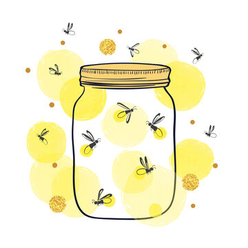 Fireflies In A Jar Clipart