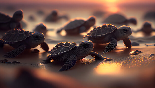 Baby Sea Turtle Desktop Wallpaper