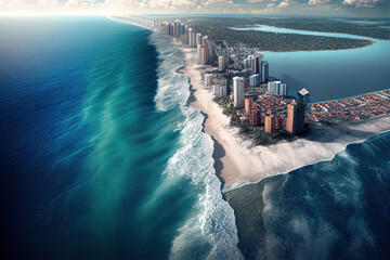 Simulations of rising sea levels if the planet warms by 3 degrees ...